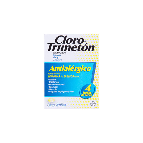 CLOROTRIMETRON 20 tabs/4mg – Online Grocery Store